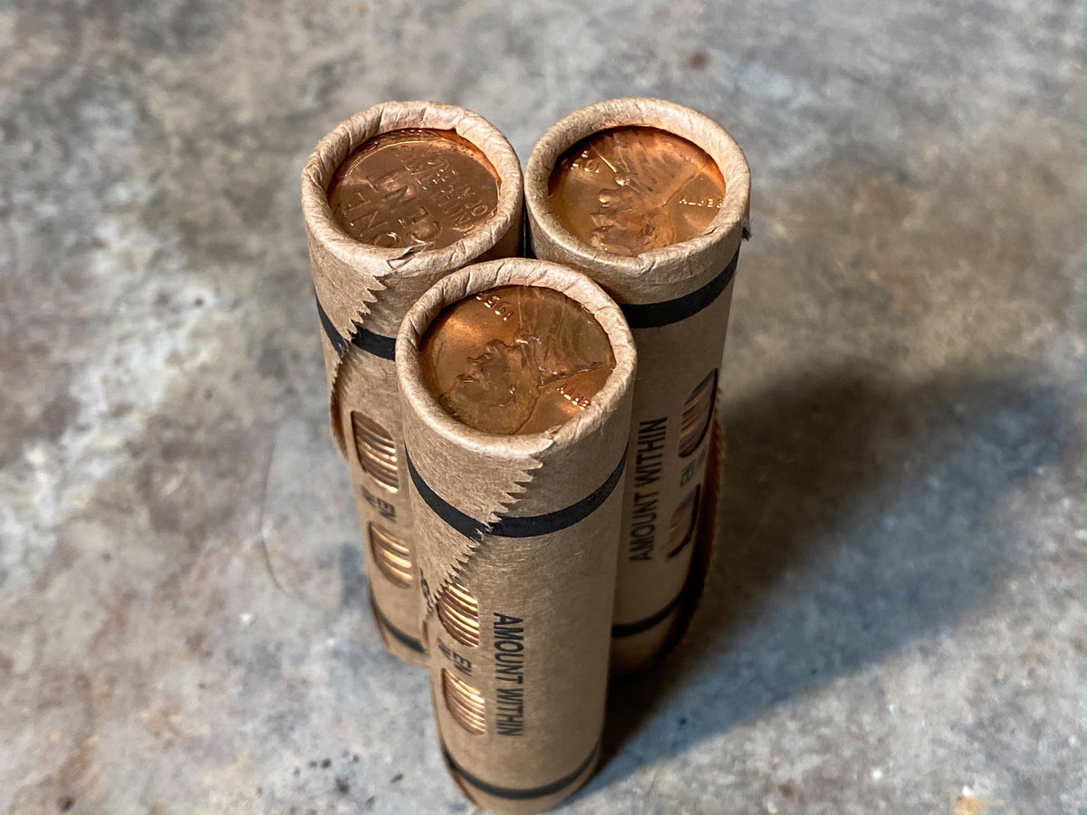 FULL ROLL UNCIRCULATED bu vintage window wrapped wheat cents us wheat ...