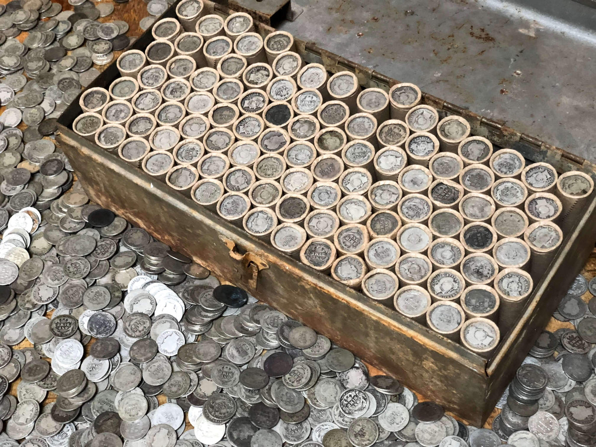 VINTAGE ROLLS OF WHEAT CENTS WITH BARBER DIMES SHOWING – Wholesale ...