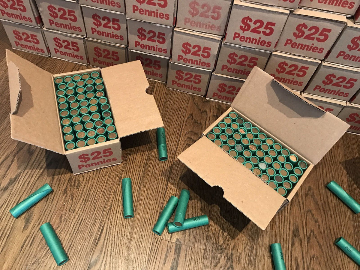 BANK ROLLS WHEAT PENNIES INDIAN CENTS OLD COINS US LOT SILVER DIMES ...